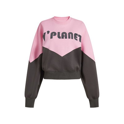 VIZA VIZA 秋季新款通勤气质宽松休闲拼色长袖圆领卫衣女