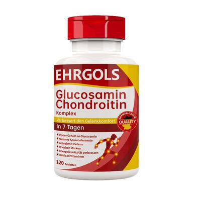 德国进口EHRGOLS氨基氨糖软骨素钙片补钙骨胶原中老年护关节疼痛
