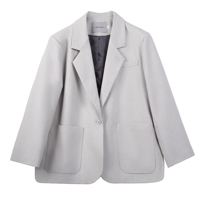 洛边常规通勤长袖原创西装