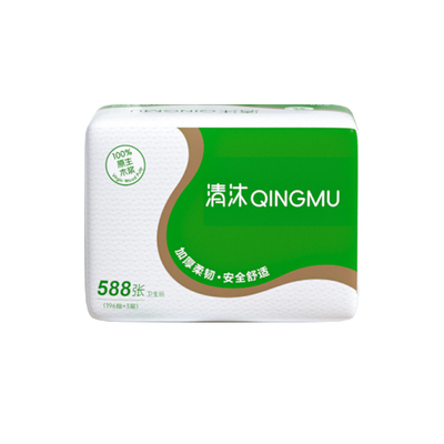 清沐588柔韧压花平板卫生纸