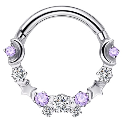 星月环16g钛合金耳钉防敏0磁性