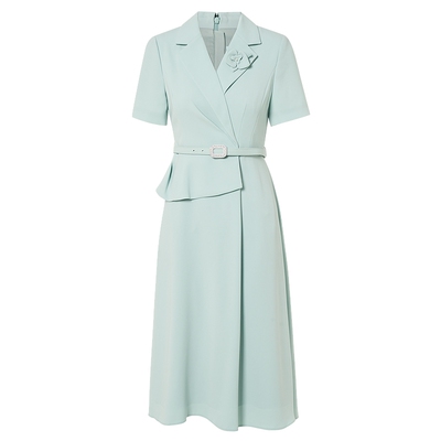 【商务社交】La Koradior拉珂蒂显瘦简约2025夏三醋酸干练连衣裙