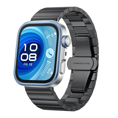 适用华为watchfit4pro手表专用三珠钢带fit4运动智能手环一珠金属腕表带fit3男士高级夏季透气表链