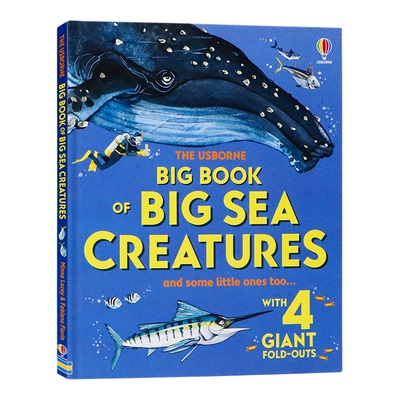 大型海洋生物的大书英文原版绘本 The Usborne Big Book of Sea Creatures 儿童科普科学英语绘本 精装大开图画书 含大型折页