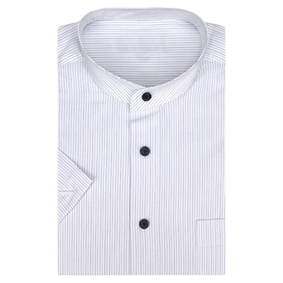 圆领中年短袖立领商务休闲条纹