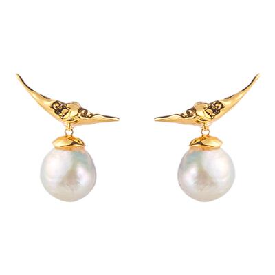 10mm天然珍珠耳环耳环法式高级感