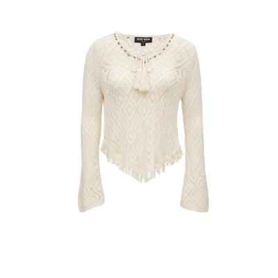 喇叭袖修身针织衫早秋复古法式