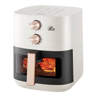 美的【官翻机】空气炸锅双旋钮操作可视炸锅5.3L双热源KZE5303T