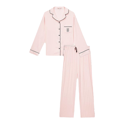 维密水光绸抗静电长袖睡衣套装