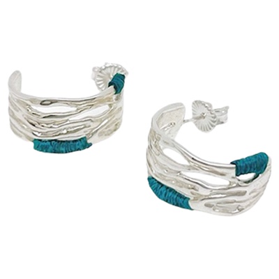 水纹耳语耳钉原创设计时尚925银