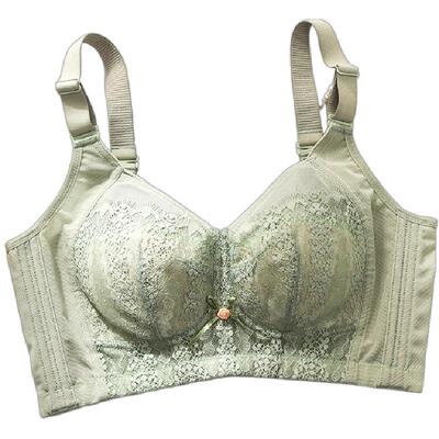 全罩杯蕾丝内衣女大胸显小调整型上托收副乳大包容双肩带文胸