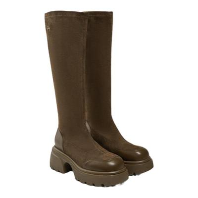 厚底靴子女靴高筒弹力瘦瘦靴