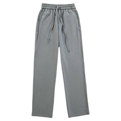 烦恼的Octopusl秋季美式垂感直筒西裤百搭休闲宽松复古抽绳长裤男