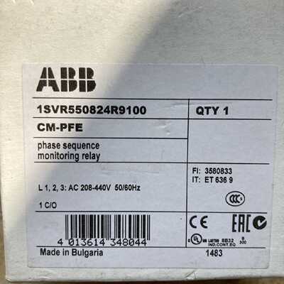 议价原装ABB相序监视器CM-PFE 208-440VAC 订货号1SVR550824R9100