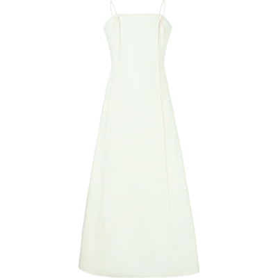 【折扣】gu_deres 女结饰中长吊带连衣裙小白裙