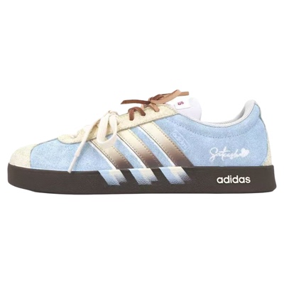 球鞋定制 Adidas neo VL 蓝调苏打灰蓝 小众简约百搭男女低帮板鞋