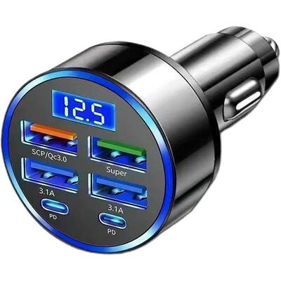 手机超级快充数显电压氛围灯六孔