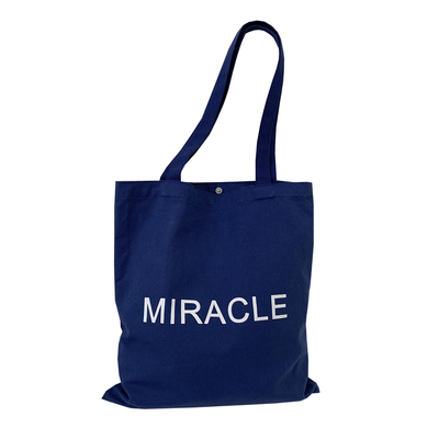 藏蓝色字母帆布包大容量单肩包