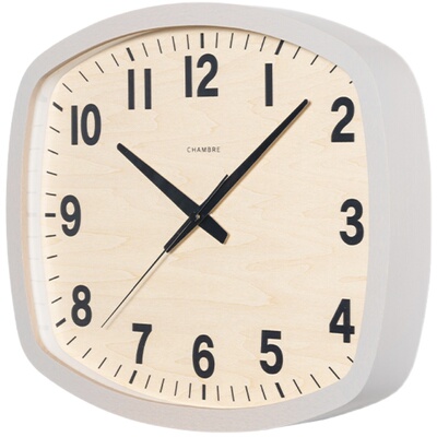 日本方形实木餐厅卧室静音时钟