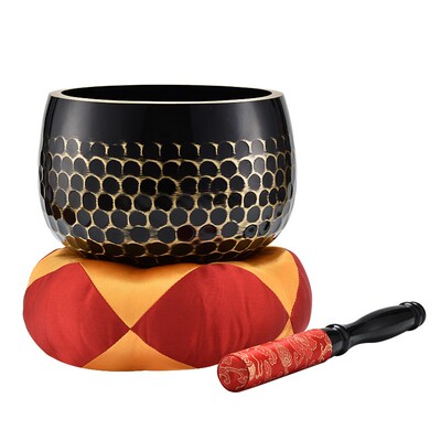 佛具法器加厚鱼鳞纹无字铜磬