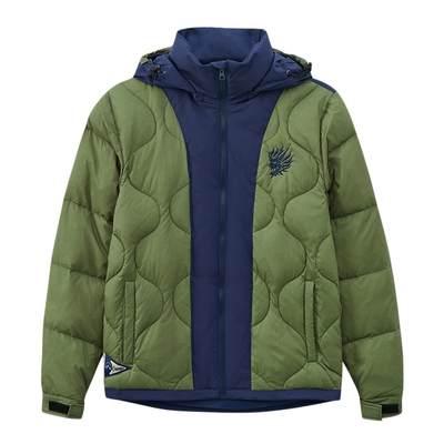 ONIARAI/鬼洗24秋冬新品宽松刺绣拼接葫芦格羽绒外套男式 B330063