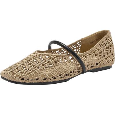 Bata海岛诗人2026春新款复古度假平底镂空编织单鞋玛丽珍8961DAQ6