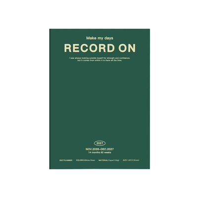 【2027年】韩国ICONIC RECORD ON周记型手帐A5日程管理笔记本PVC