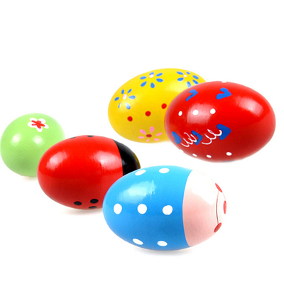 Wooden Percussion Musical Egg Maracas Egg Shakers Random