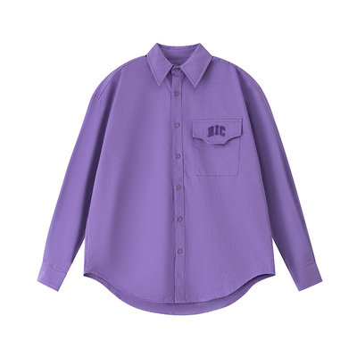 RickyisClown24AW牙刷绣基础衬衫秋季新款宽松百搭新款衬衣小衫