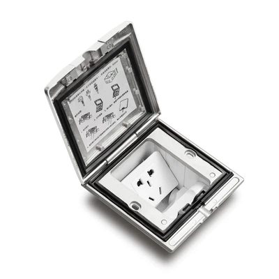 罗格朗银面不锈钢插座地插