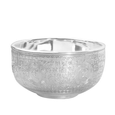 滇庆堂足银999雪花银碗三件套