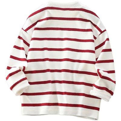 春季男童长袖条纹T恤衫纯棉卫衣