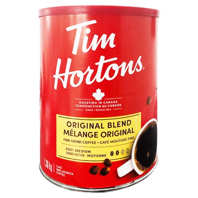 加拿大Tim Hortons咖啡粉非速溶中度烘焙手冲泡过滤1.36kg大罐装