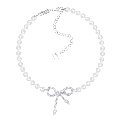 YVMIN尤目 x SHUSHUTONG 扭绳蝴蝶结珍珠项链生日礼物