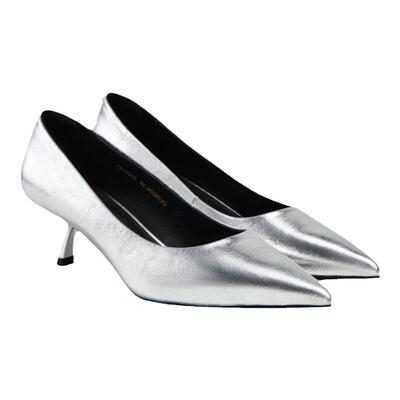 浅口斜细跟单鞋女中跟婚鞋时装鞋