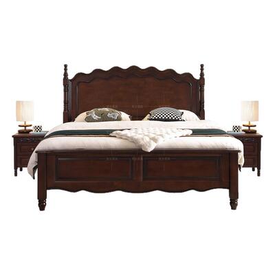 美式复古实木双人床1.8米