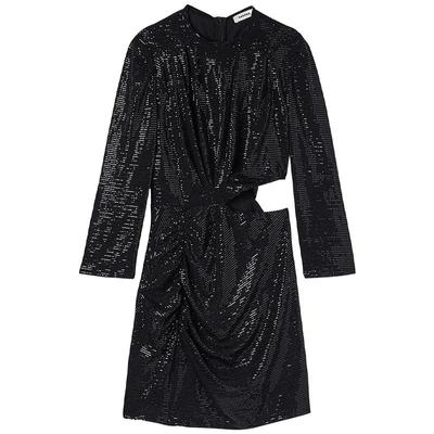 SANDRO时尚腰部镂空亮片连衣裙