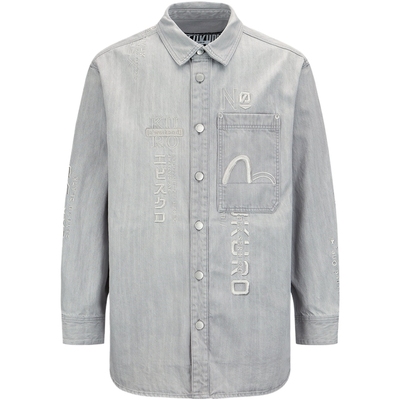 Evisu男士海鸥标志刺绣衬衫外套