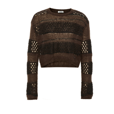 indicia标记美拉德风镂空针织衫