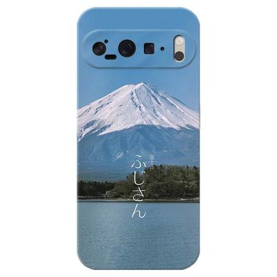 低调日文富士山适用谷歌Pixel10手机壳9pro/8/7/6A冷淡风XL文艺简约男生女款耐脏软