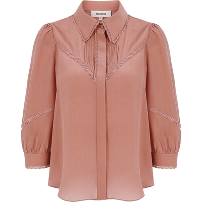 浪漫复古泡泡袖七分袖上衣衬衫