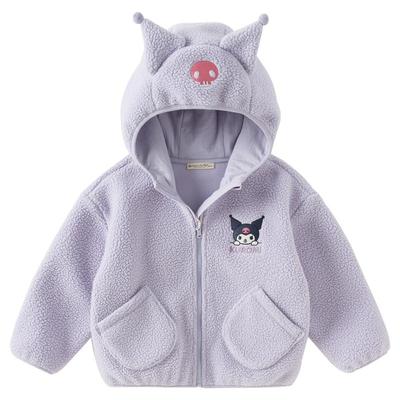 库洛米联名戴维贝拉女童外套儿童摇粒绒童装宝宝衣服秋装冬装新款