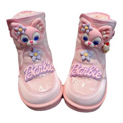 儿童冬季人造长毛绒可爱雪地靴