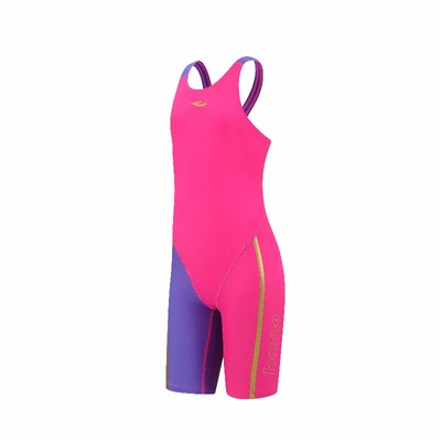 浩沙泳联认证亲子连体游泳衣姐妹及膝训练比赛速干减阻莱卡泳装