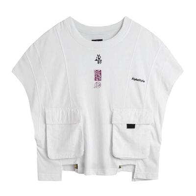 AlphaStyle春夏无袖女不规则T恤