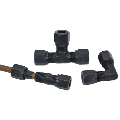 液压高压卡套接头铜管直通直角