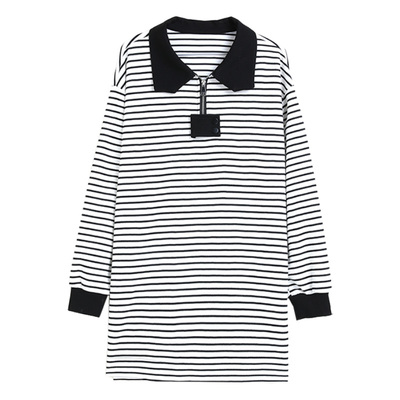 IVYKKI条纹拉链连衣裙女春季