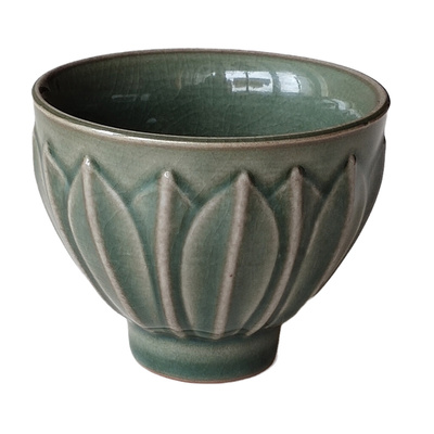 德化窑变莲花杯复古风主人杯单杯