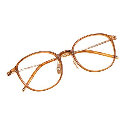 超轻tr90圆框眼镜架可配度数