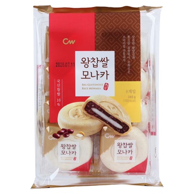 韩国进口CW青佑红豆夹心糯米糕下午茶办公室食品小零食240g临期